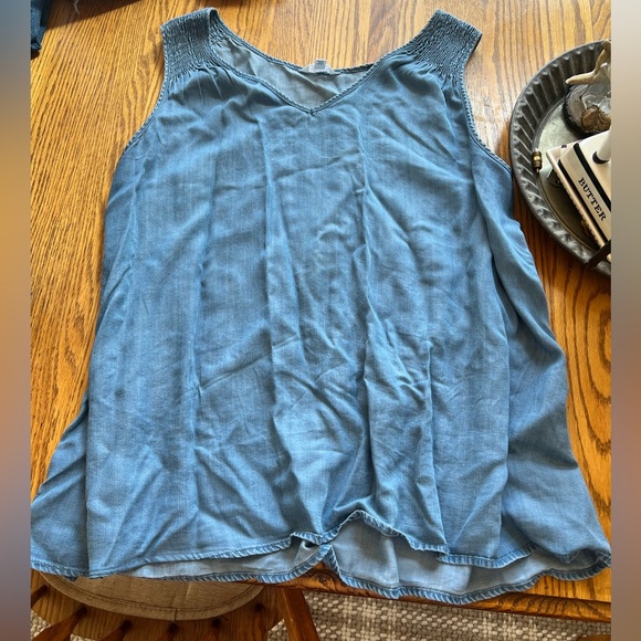Time and Tru | Tops | Time And True Faux Denim Tank | Poshmark